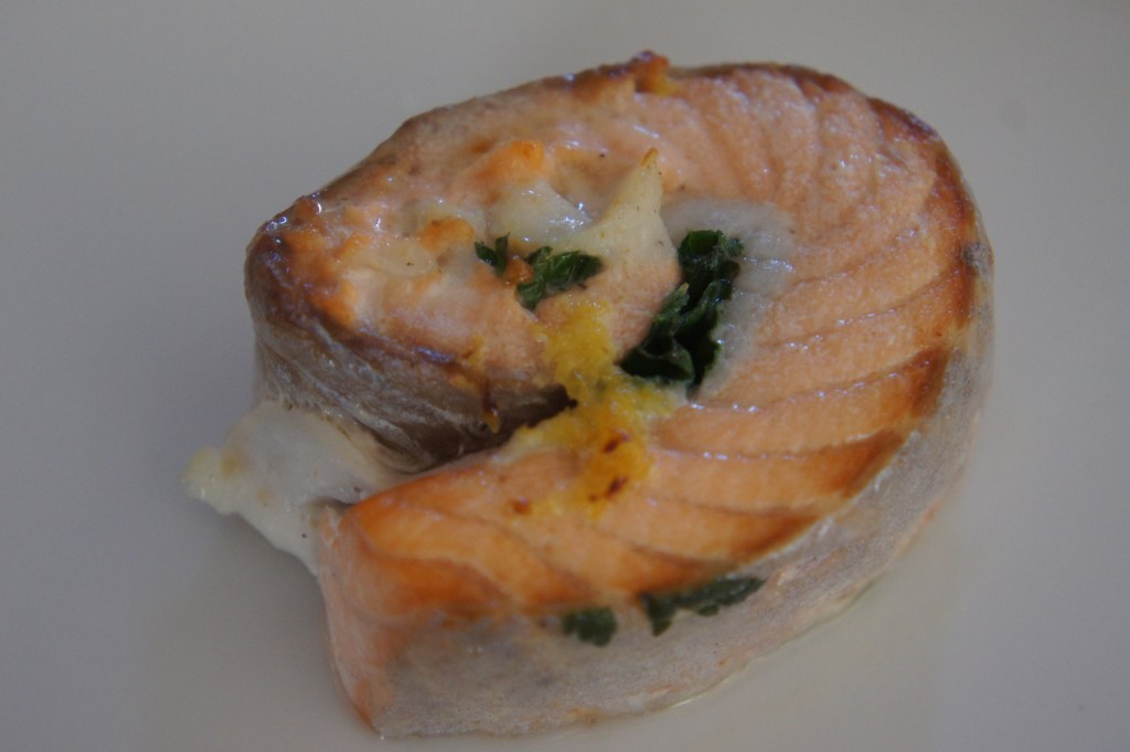 Salmon, Flounder, Scallop Pinwheels with lemon herb butter | Bits and Bytes